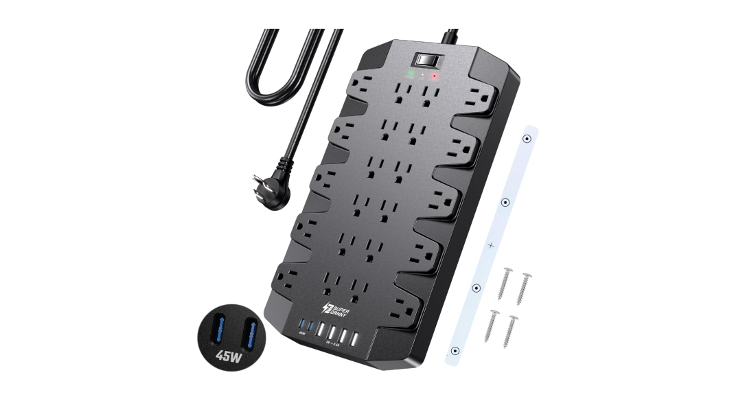 Supercharge Your Setup with SUPERDANNY Power Strip Surge Protector ...