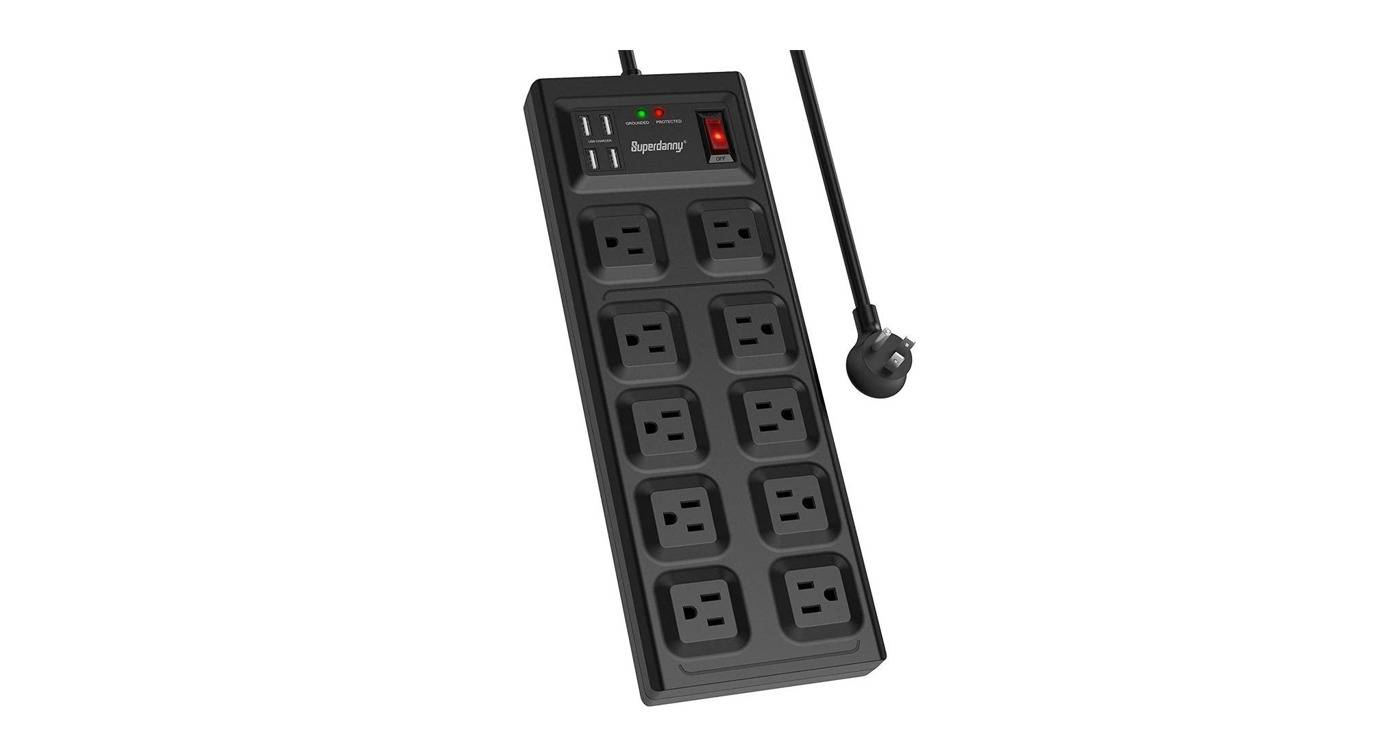 Ultimate Power Hub: SUPERDANNY Surge Protector Power Strip - Run Around ...